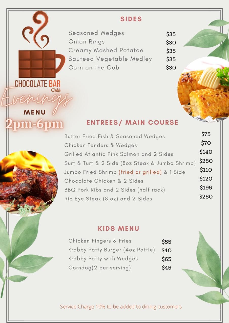 Menu - Chocolate Bar